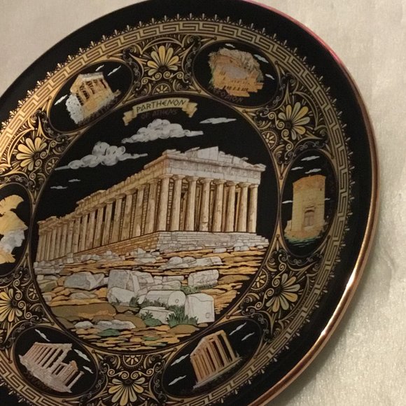 Adis Parthenon plate | Accents | 24 Karat Gold Parthenon Of Athens ...